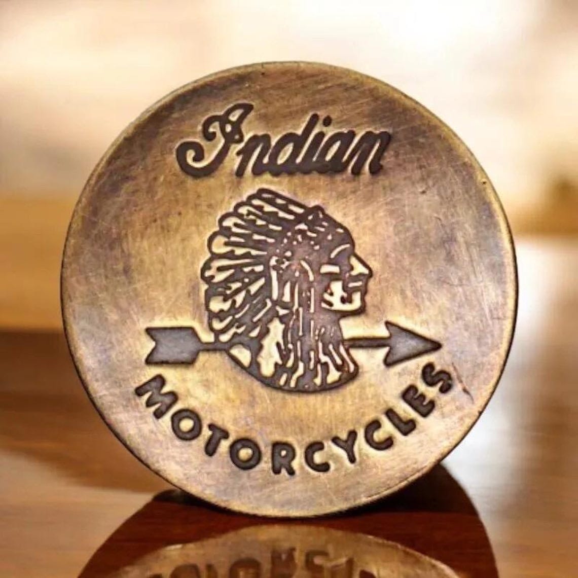 Badge Insignia Indian Motorcycle Rider Pinback Vintage Patine - Etsy