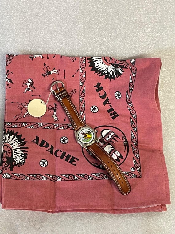 Vintage Black Apache Watch and Bandana Set in Origina… - Gem