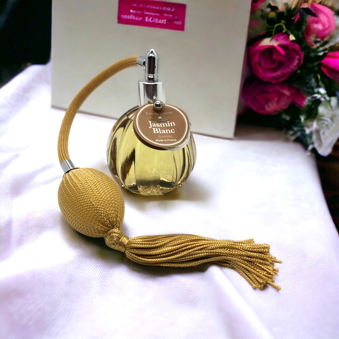 WHITE JASMIN French Eau De Toilette in Retro Glass Spray Floral Perfume ...