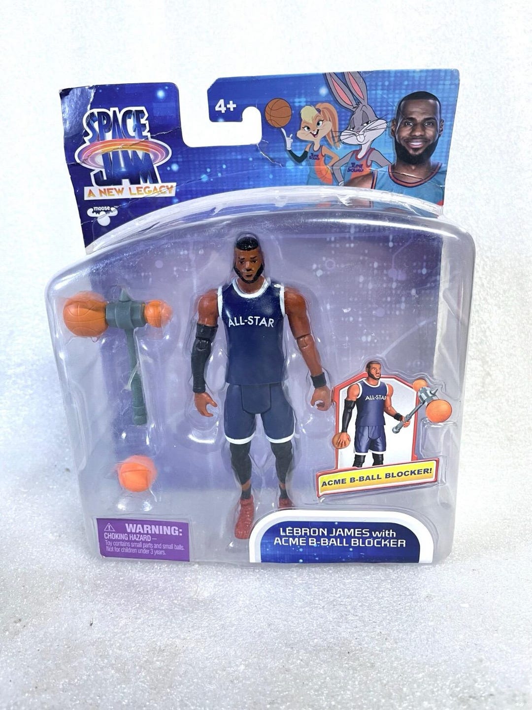 Space Jam Lebron James Action Figure With Acme B-ball Blocker Figurine ...