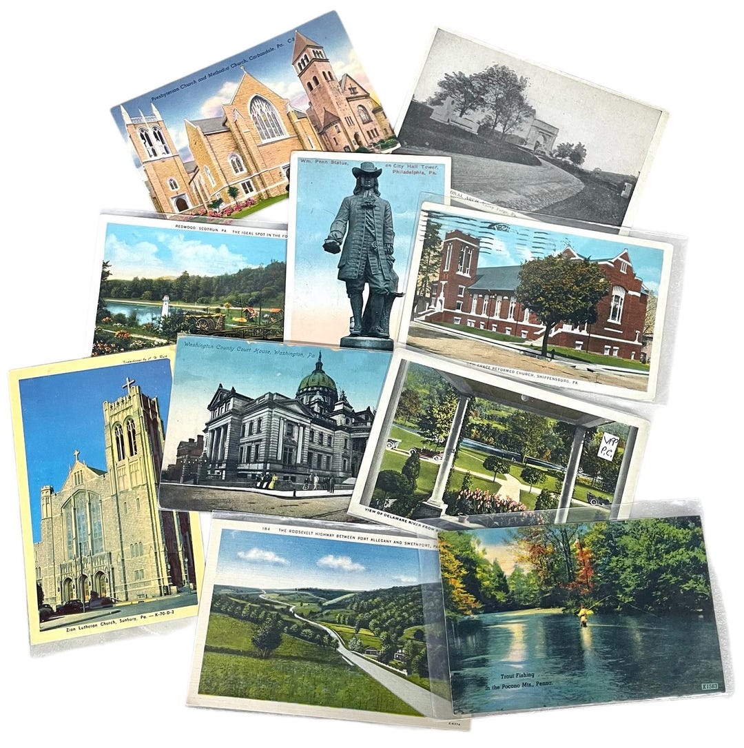 Antique Vintage Collection of 10 Vintage Postcards Pennsylvania State ...