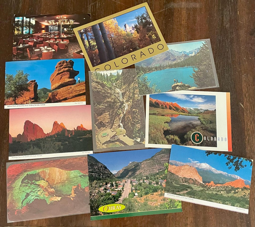 Vintage Colorado Postcard Set: Rocky Mountains, Denver, Garden of the ...