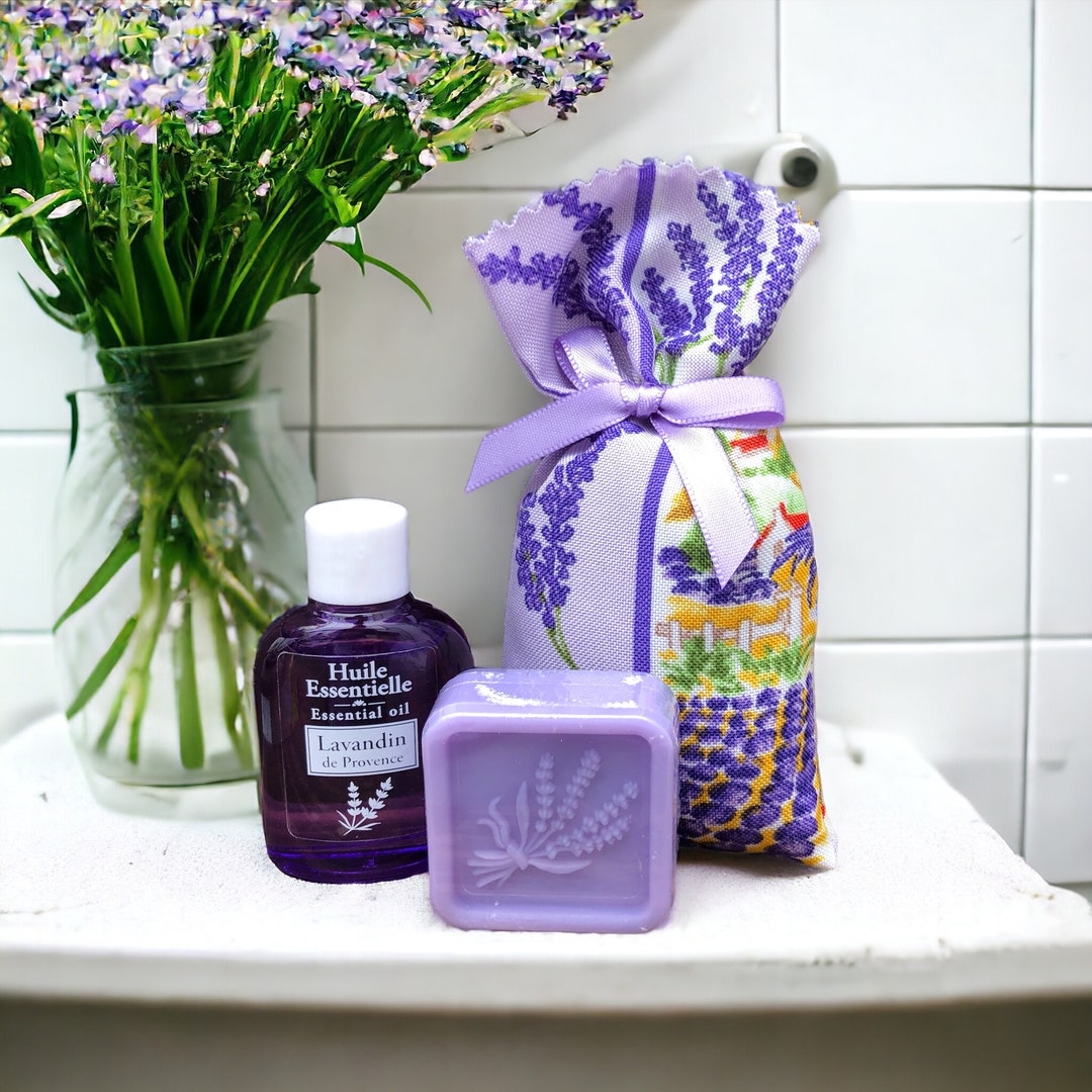 Provence Lavender Gift Set - Soap, Essential Oil, and Sachet for ...