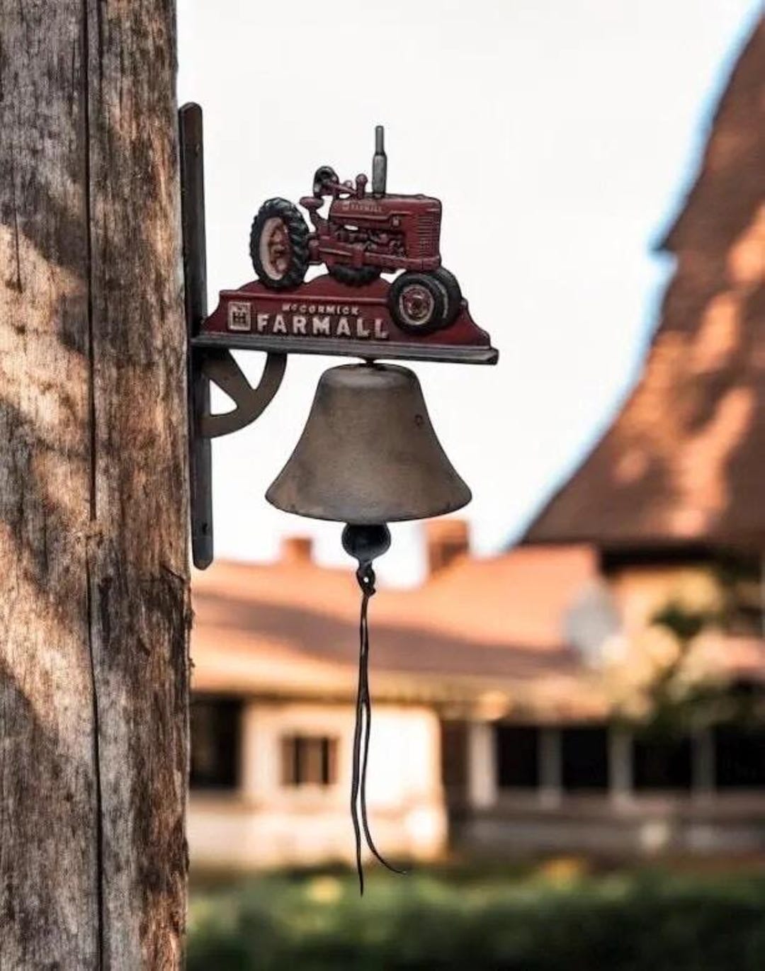 Rustic Farm House Tractor Bell Cast Iron Wall Mounted Bell Mc Cormick ...