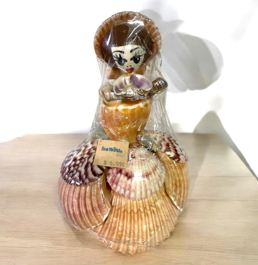 RARE Vintage Seashell Folk Art SEA WORLD Souvenir 1960s (sealed) 7 ...