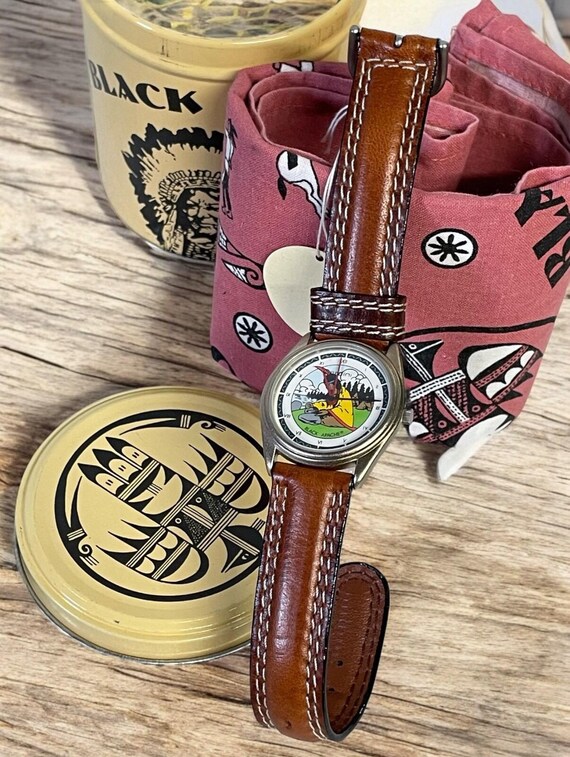 Vintage Black Apache Watch and Bandana Set in Origina… - Gem