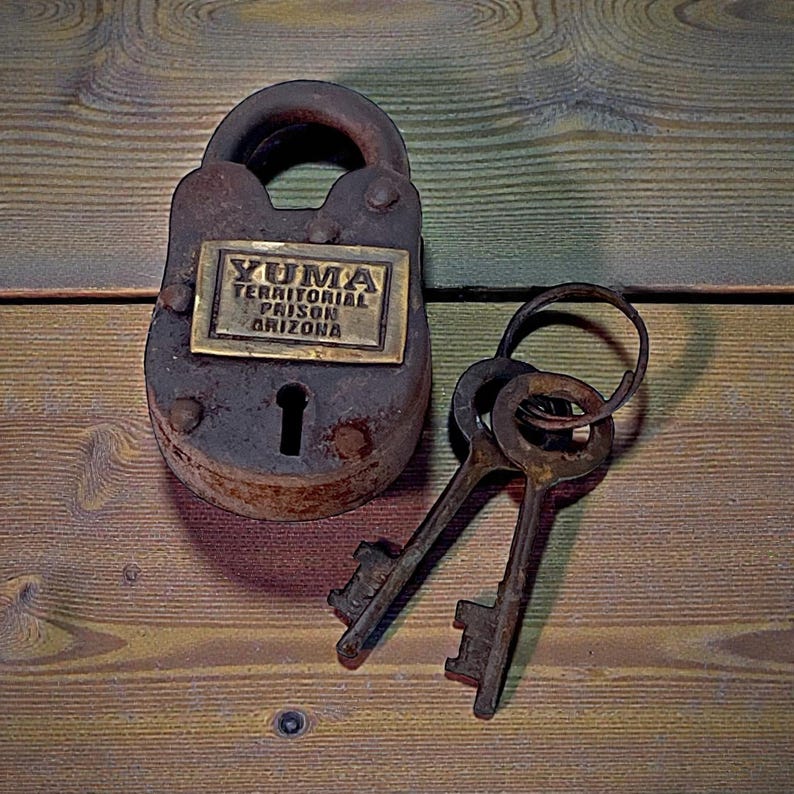 Yuma Territorial Prison Arizona Jail Lock With Keys Americana Padlock ...