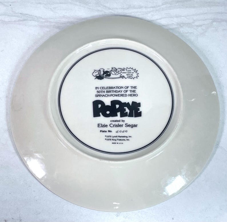 Vintage Happy Birthday Popeye 50th Birthday Collector Plate - Etsy