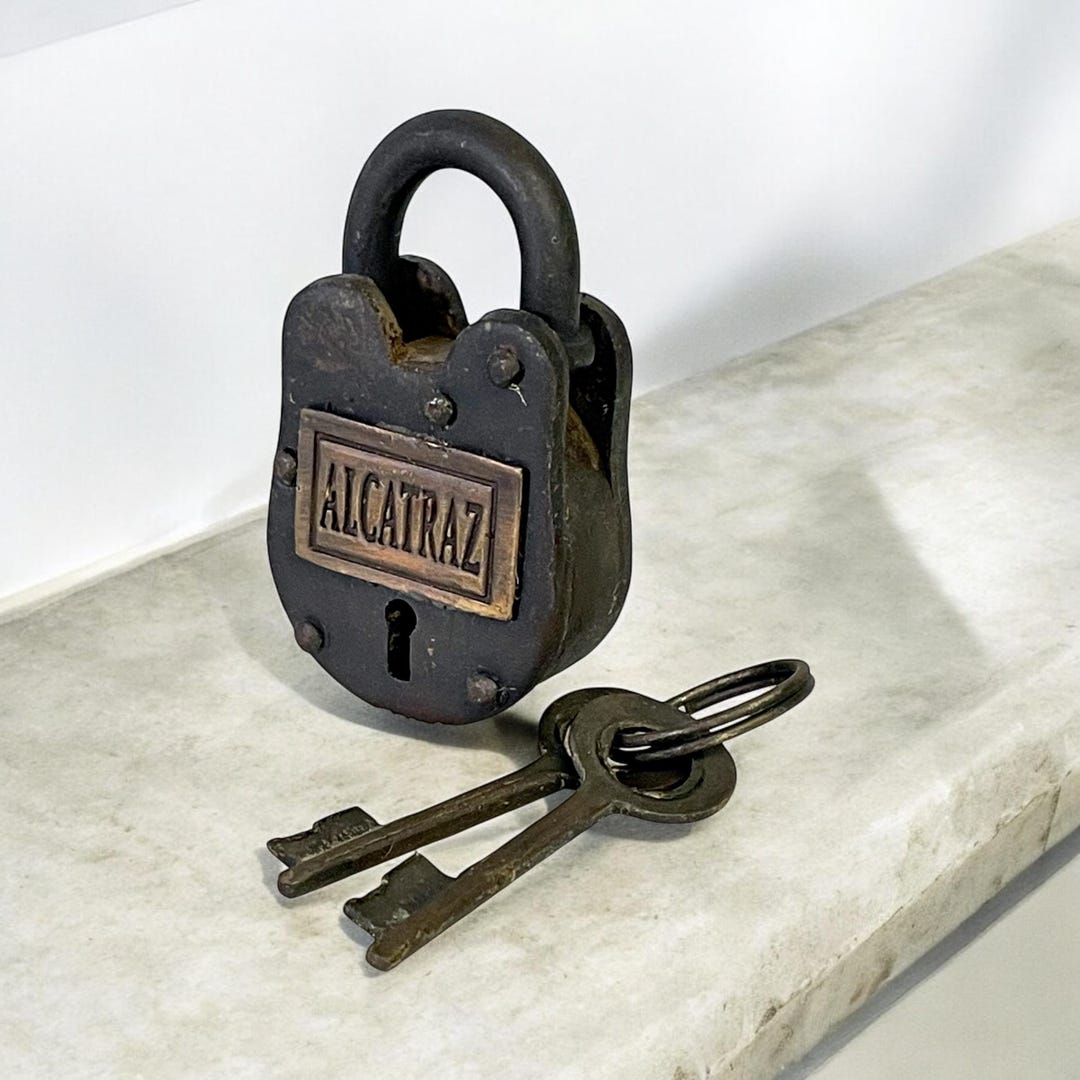 ALCATRAZ Jail Lock With Keys Antique Finish Americana Old West - Etsy