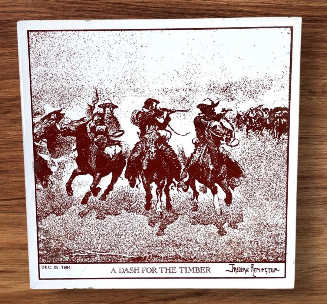 Frederick Remington Tile Vintage 1984 A Dash for the Timber - Etsy