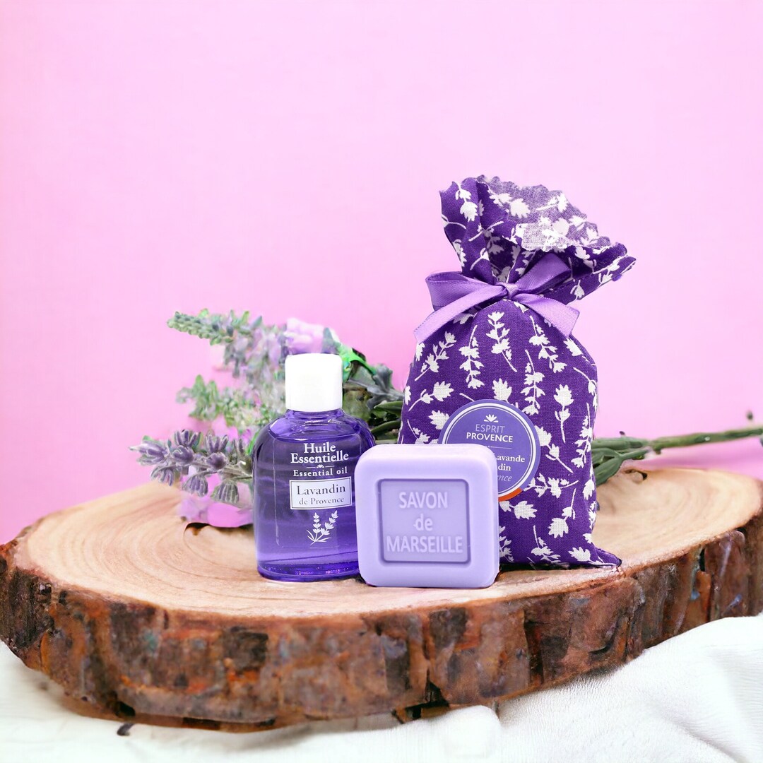 Provence Lavender Gift Set - Soap, Essential Oil, and Sachet for ...