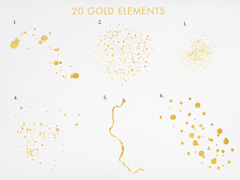 Gold Shapes Clipart, Glitter Overlay, Gold Clipart, Gold Shapes, Gold ...