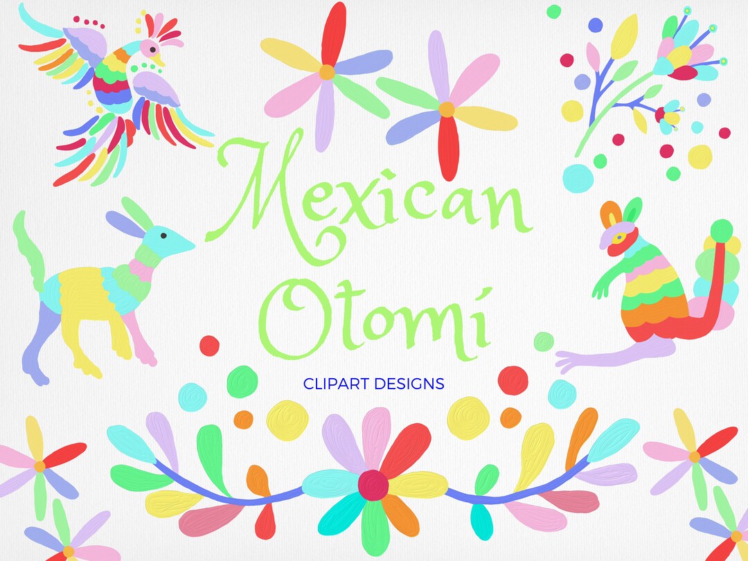 Mexican Otomi Clipart: Oil Overlays for Creative Projects - Etsy