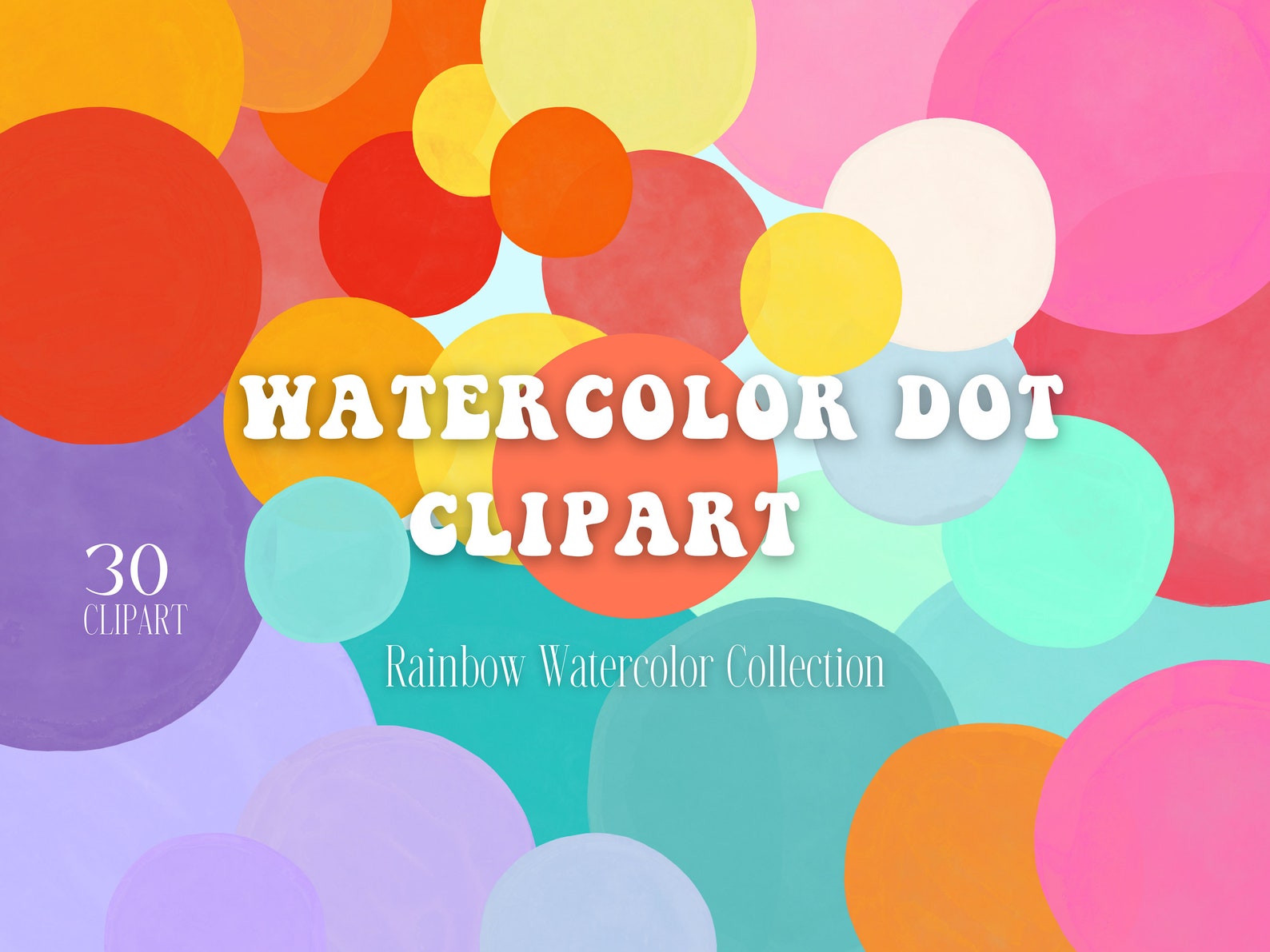 30 Rainbow Watercolor Shapes, Clipart Designs, Watercolor Designs ...