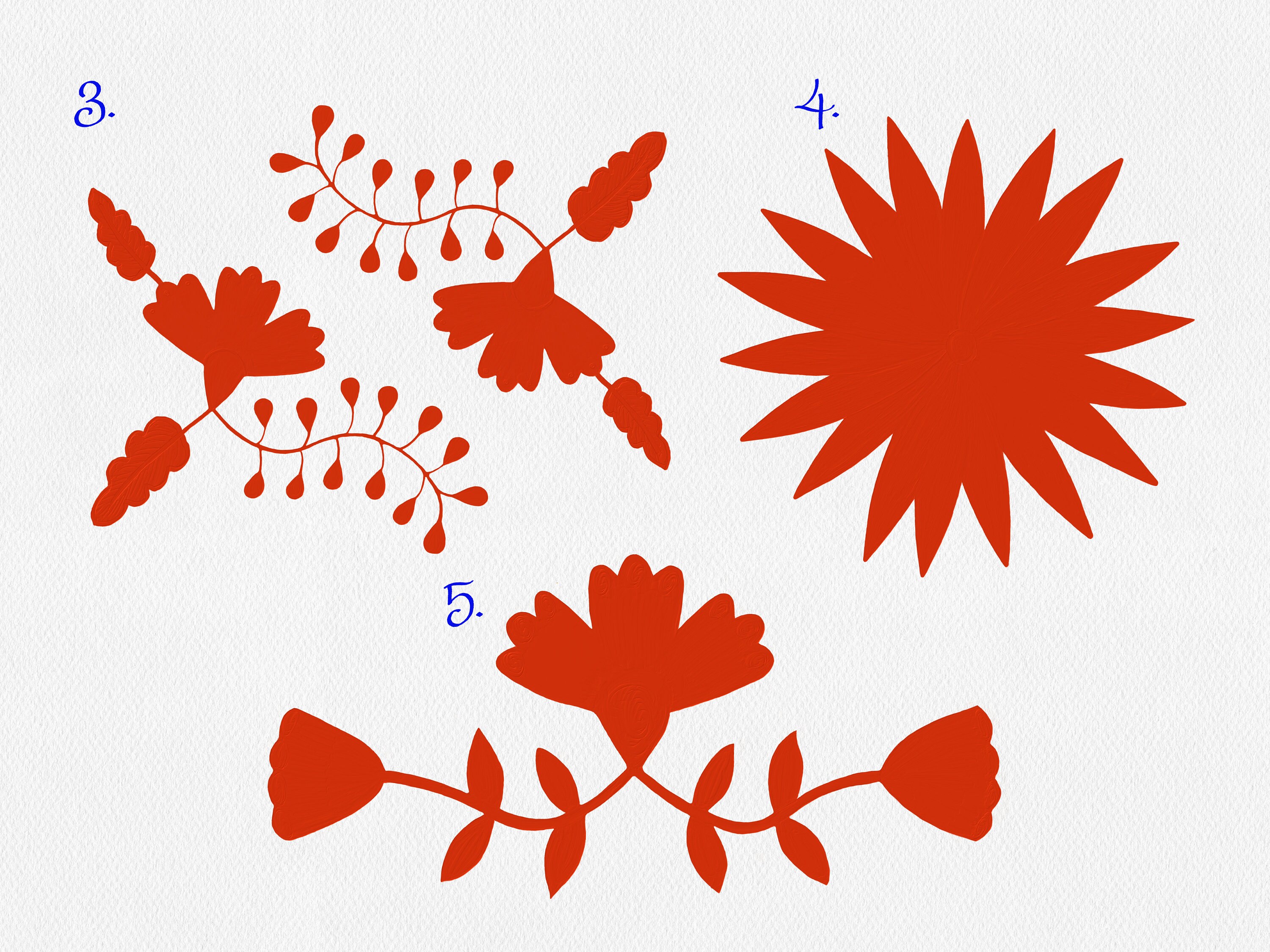 Red Mexican Otomi Clipart Bundle, Floral Oil Overlay (SVG, PNG) - Etsy