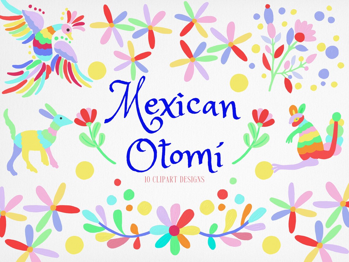 Mexican Otomi Clipart: Oil Overlays for Creative Projects Clipart ...