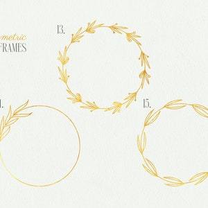 Gold Floral Clipart, Foliage Clipart, Gold Floral Elements, Botanical ...