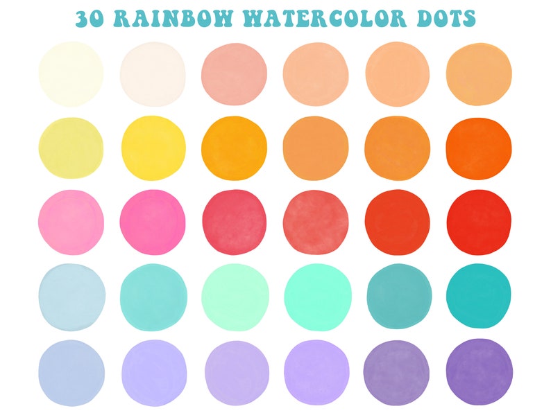 30 Rainbow Watercolor Shapes, Clipart Designs, Watercolor Designs ...