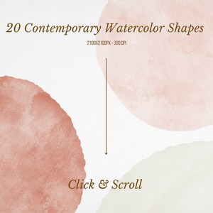 20 Pastel and 10 Gold Abstract Designs, Watercolor Clipart, Abstract ...