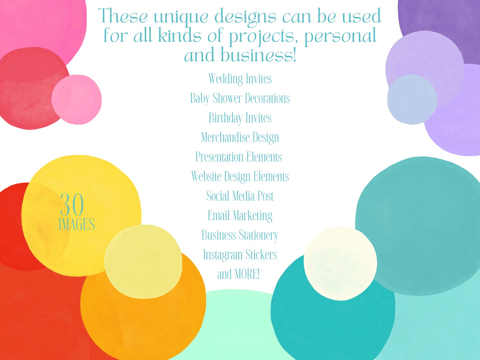 30 Rainbow Watercolor Shapes, Clipart Designs, Watercolor Designs ...