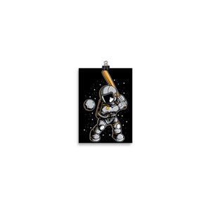 Astronaut Baseball - Matte Poster - Etsy