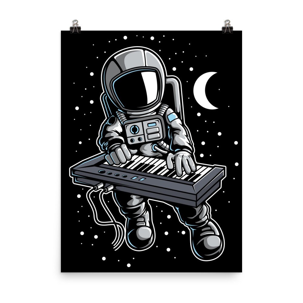 Astronaut Keyboard Matte Poster - Etsy