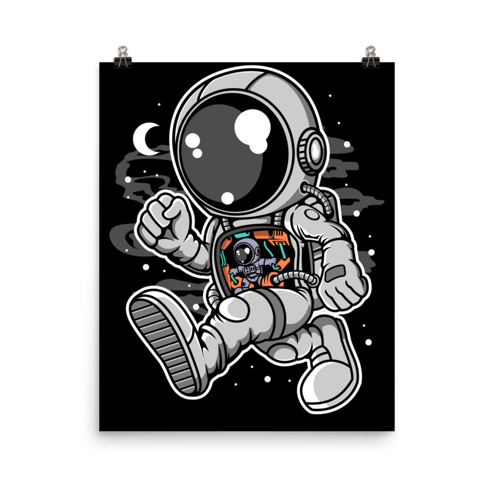 Astronaut Robotic Machine Matte Poster - Etsy