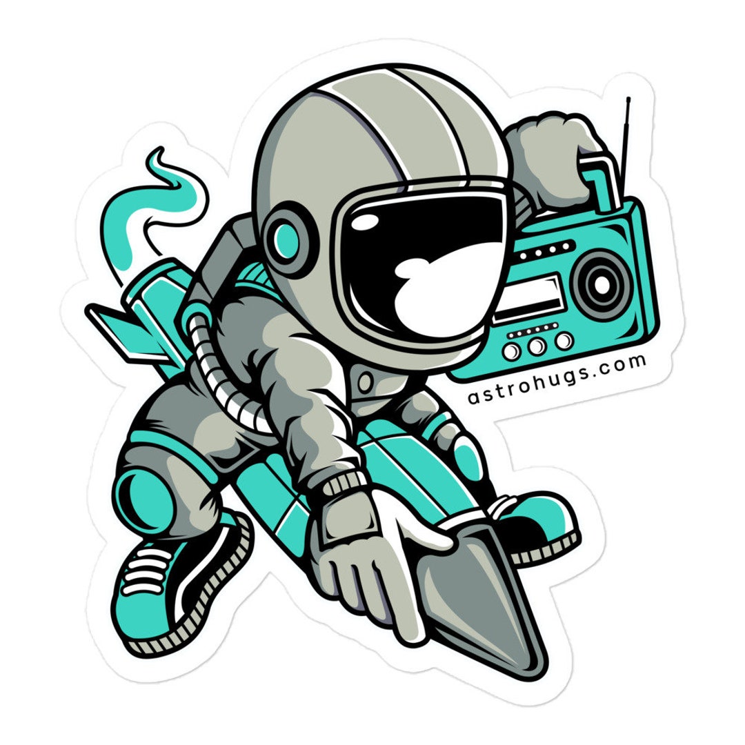Astronaut Rocket - Bubble-free Stickers - Etsy