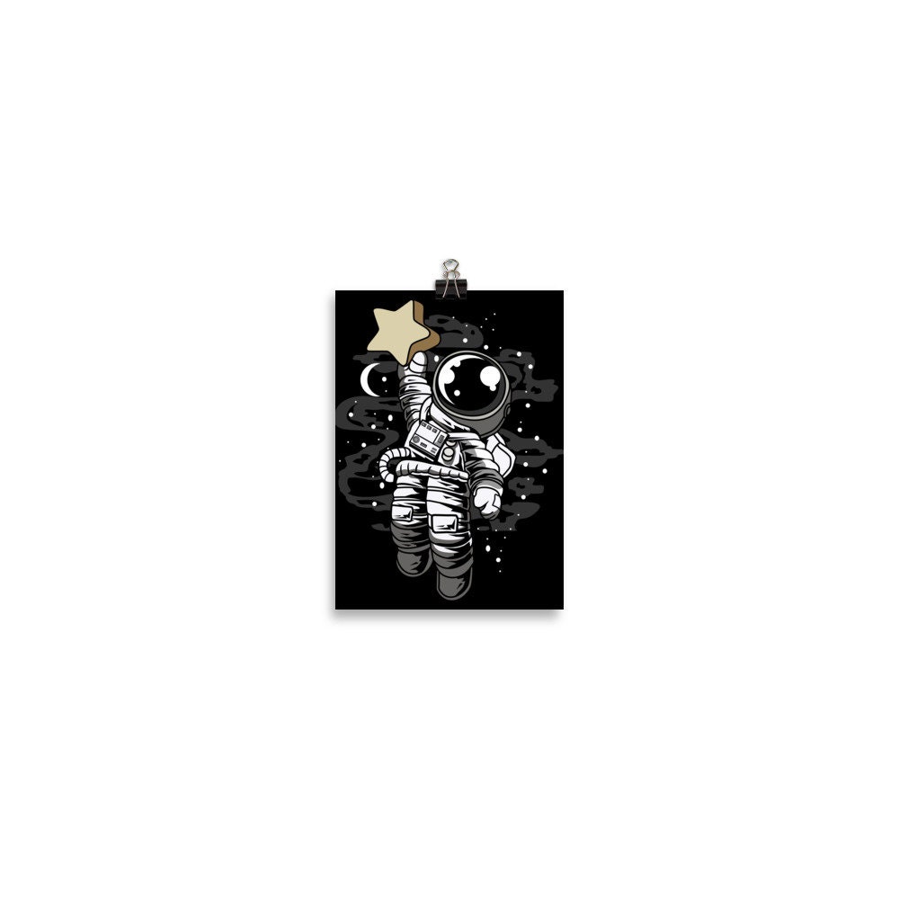 Astronaut Reach the Star Matte Poster - Etsy