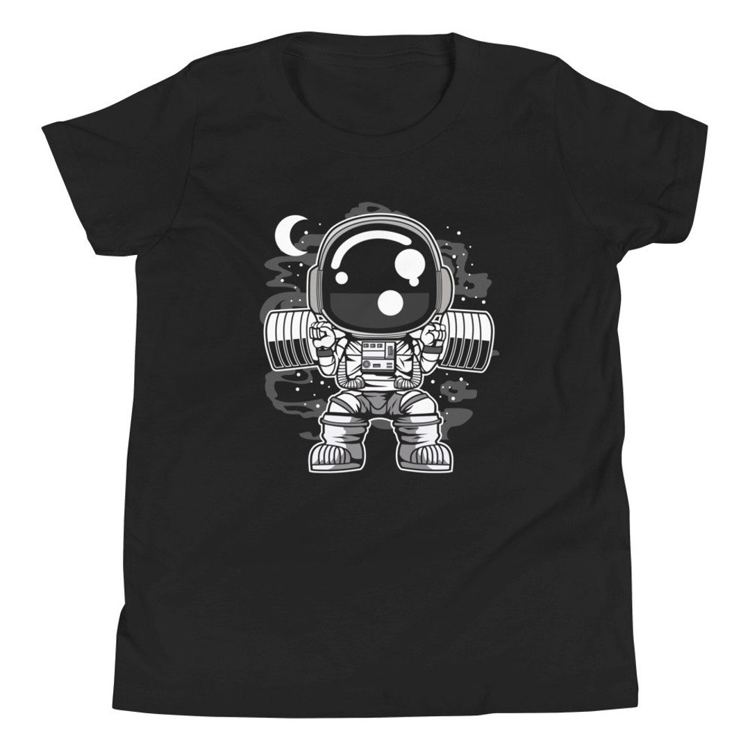 Astronaut Barbell Bodybuilder Youth Short Sleeve T-shirt - Etsy