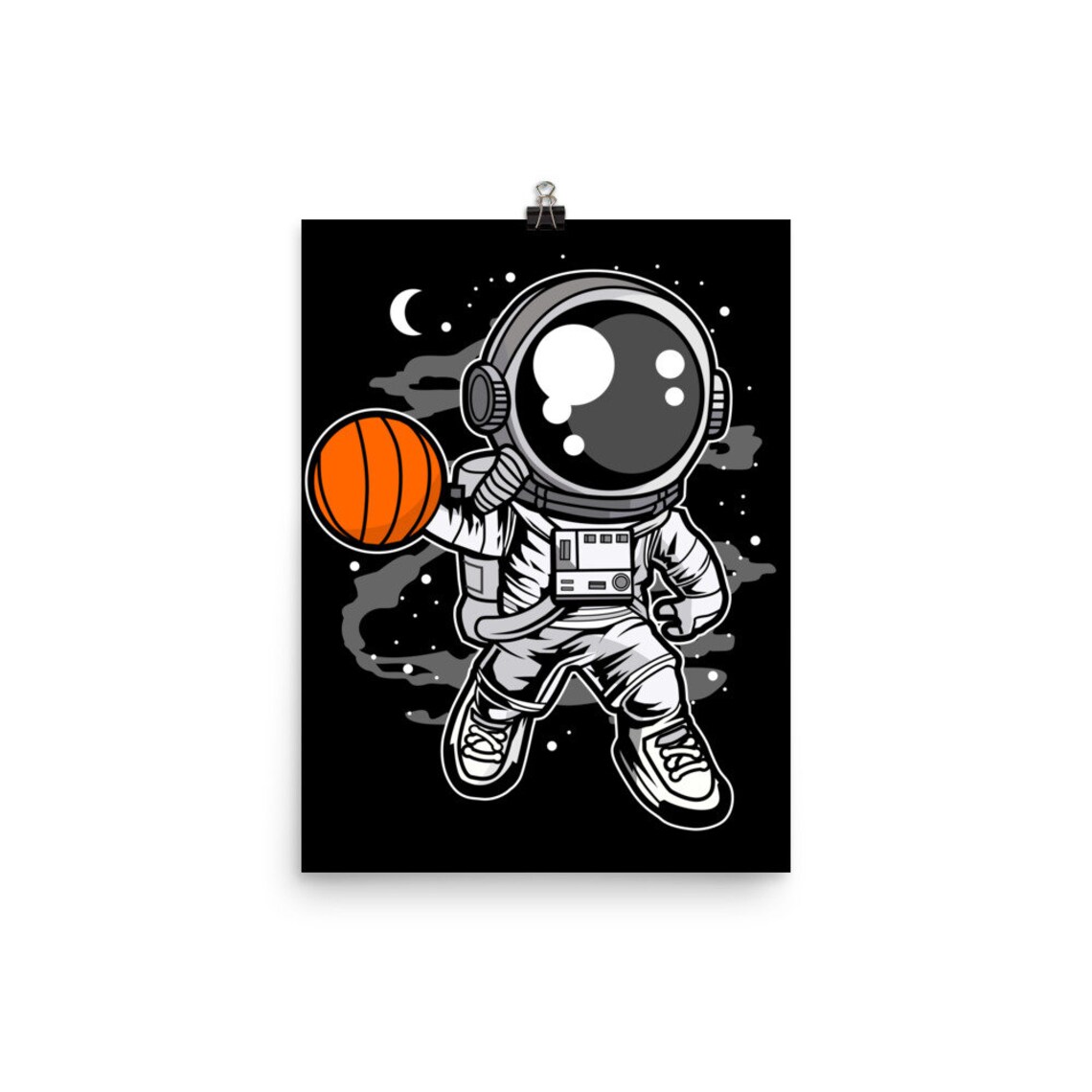 Astronaut Basketball Matte Poster - Etsy