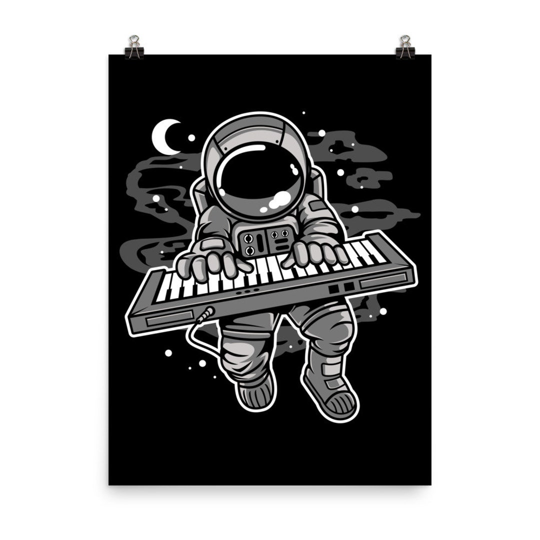 Astronaut Keyboard 2 Matte Poster - Etsy