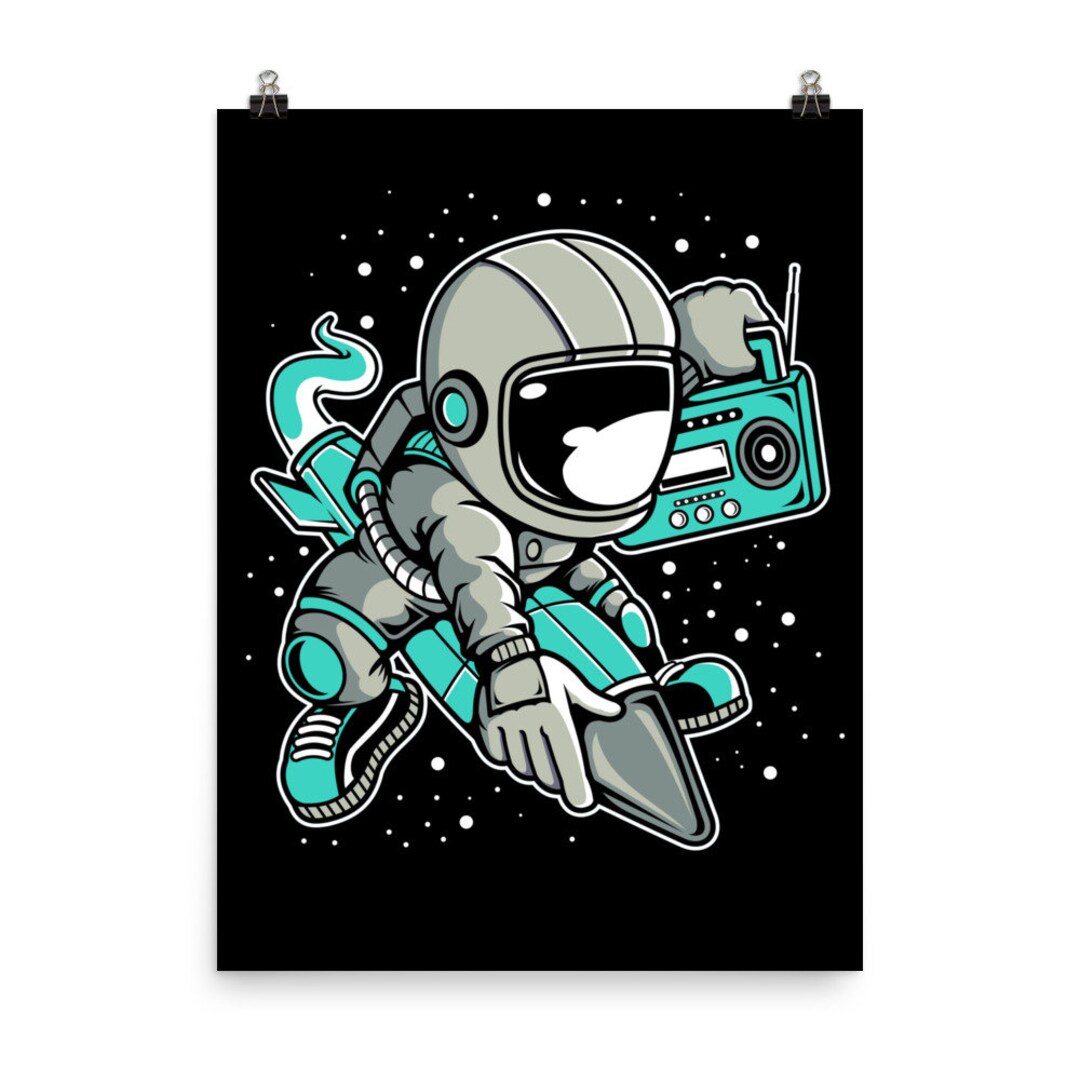 Astronaut Rocket - Matte Poster - Etsy