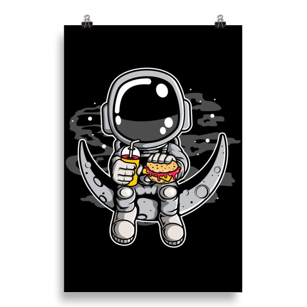 Astronaut Crescent - Matte Poster - Etsy