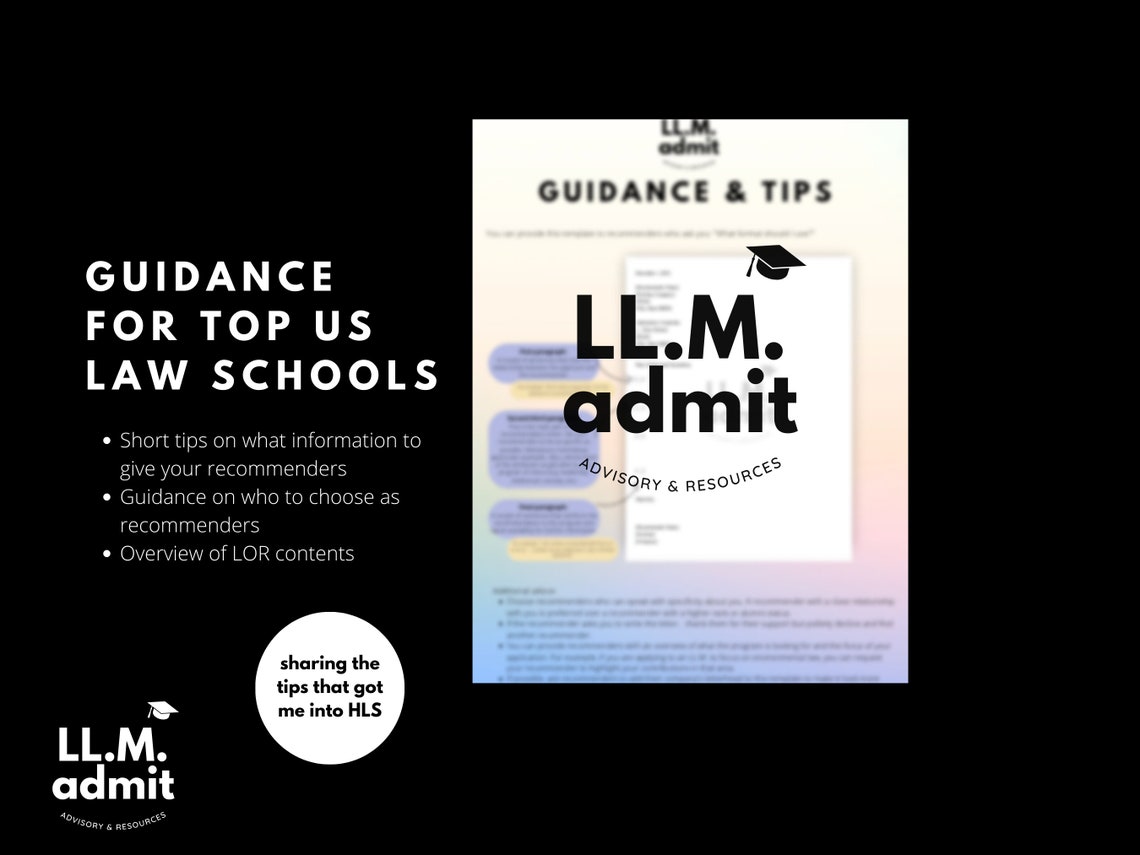 Letter of Recommendation LOR Law School Template | LL.M. Template | J.D ...