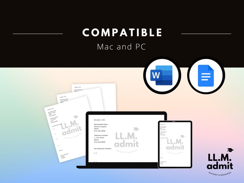 Letter of Recommendation LOR Law School Template | LL.M. Template | J.D ...