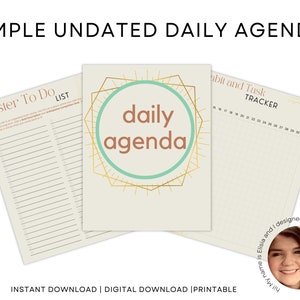 Simple Undated Daily Agenda Planner - Etsy