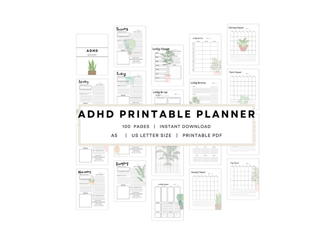 ADHD Printable Planner I ADHD Planner I Planner Template I ADHD ...