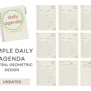 Simple Undated Daily Agenda Planner - Etsy
