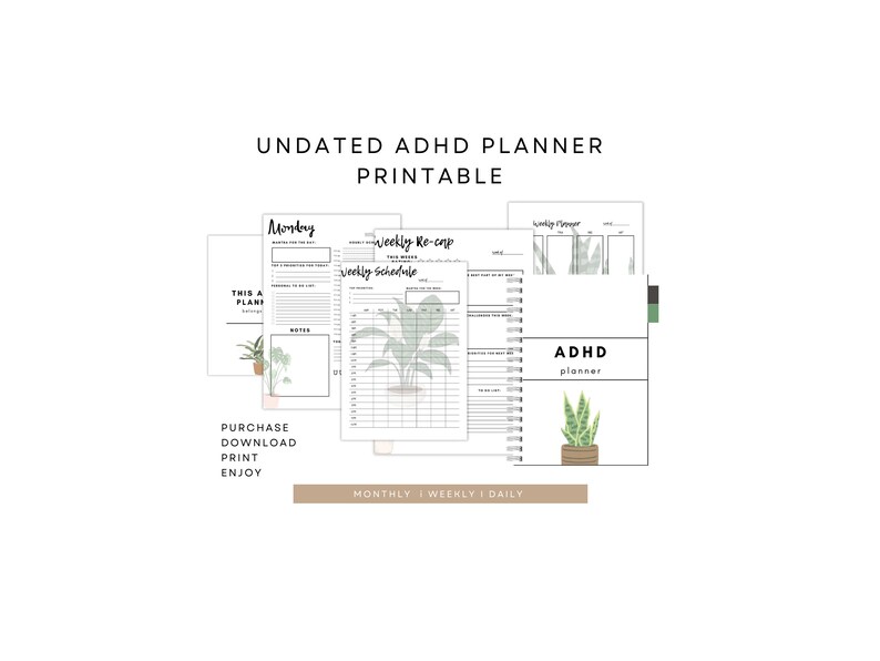 ADHD Printable Planner I ADHD Planner I Planner Template I ADHD ...
