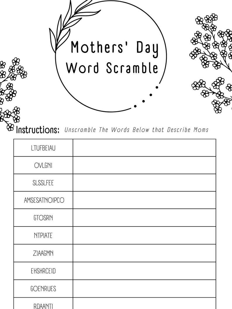 Mother's Day Game Bundle Pack I Mother's Day Printable Game I Kid's and ...