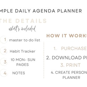 Simple Undated Daily Agenda Planner - Etsy
