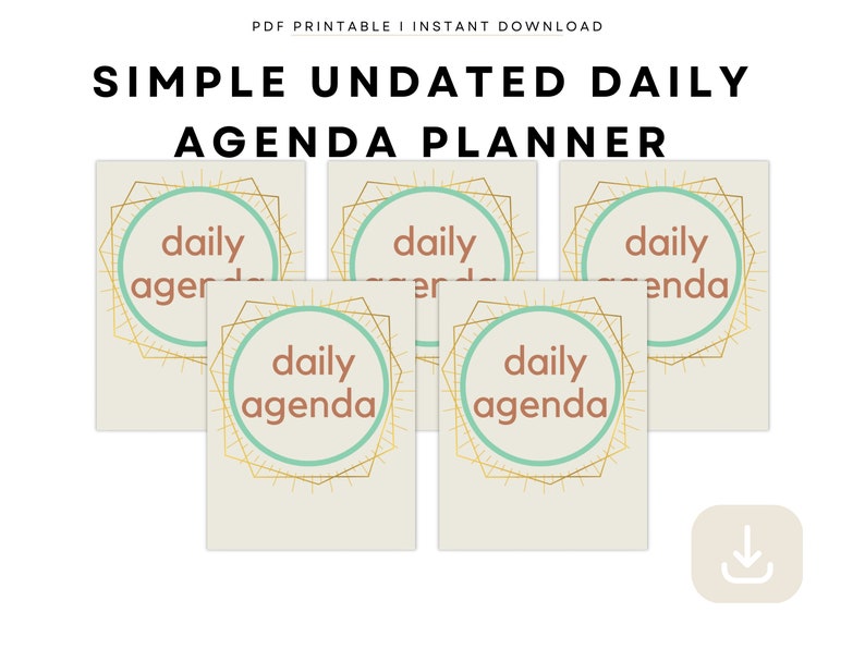 Simple Undated Daily Agenda Planner - Etsy