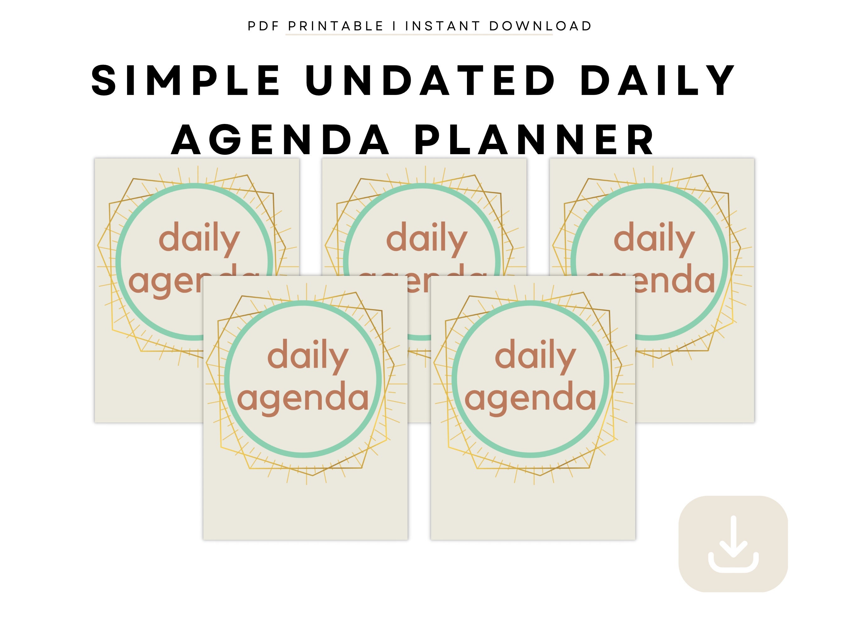 Simple Undated Daily Agenda Planner - Etsy