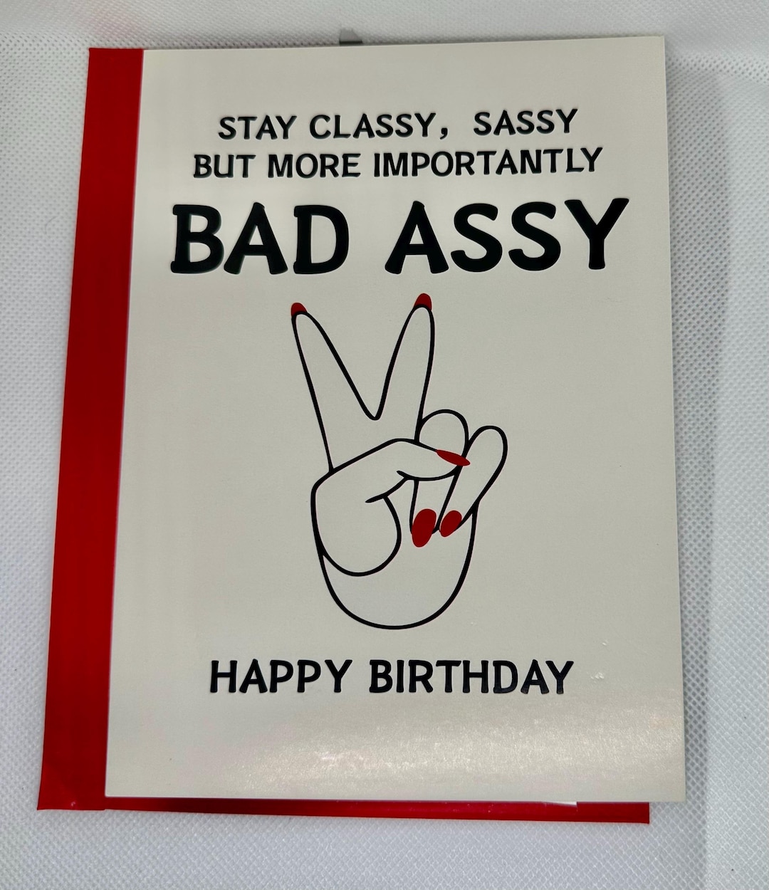 Free Ship Funny Happy Birthday Bad Ass Card Blank Inside - Etsy