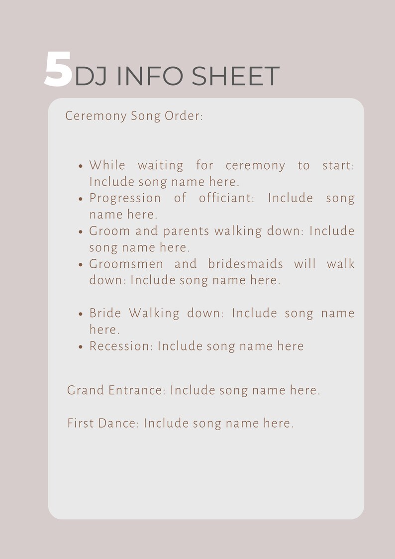 Wedding Day-of-details Booklet Template - Etsy