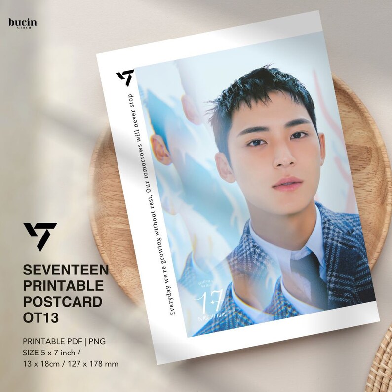Seventeen Printable Postcard SVT Photocard Prints Korean Idol SVT ...