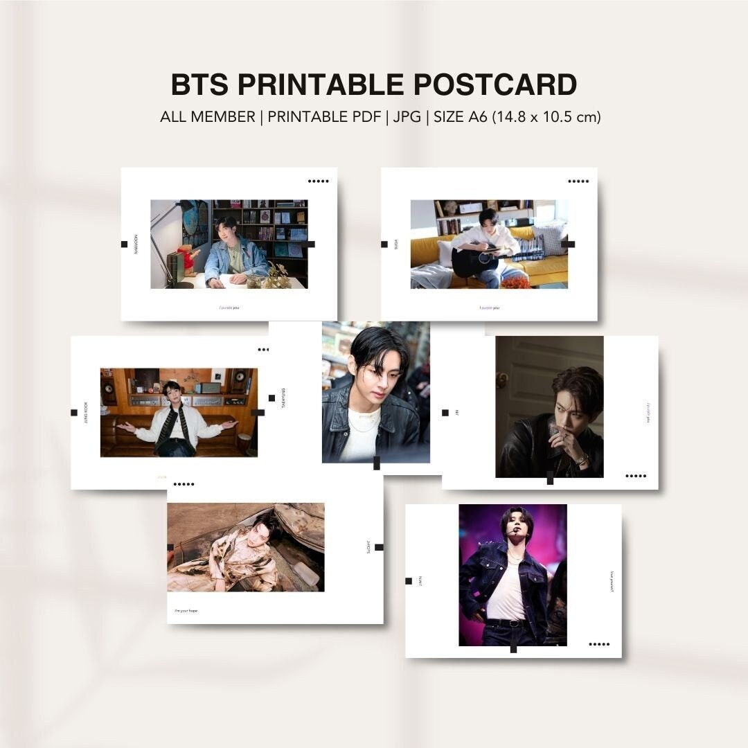 BTS Printable Postcards Bangtan Boys Digital Postcards BTS Birthday ...