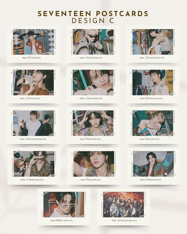 Seventeen Printable Postcard SVT Birthday Card Prints Korean Idol SVT ...