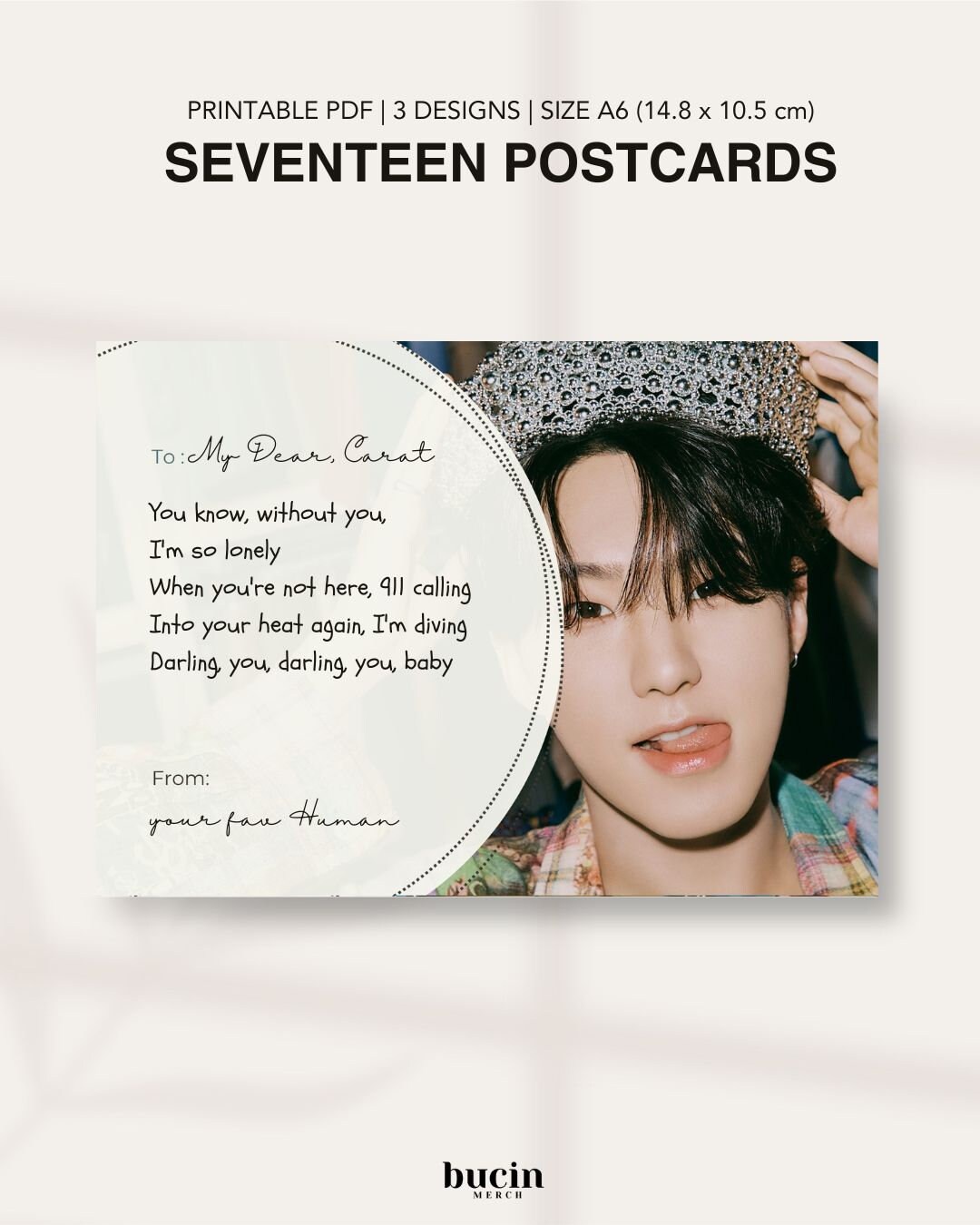 Seventeen Printable Postcard SVT Birthday Card Prints Korean Idol SVT ...